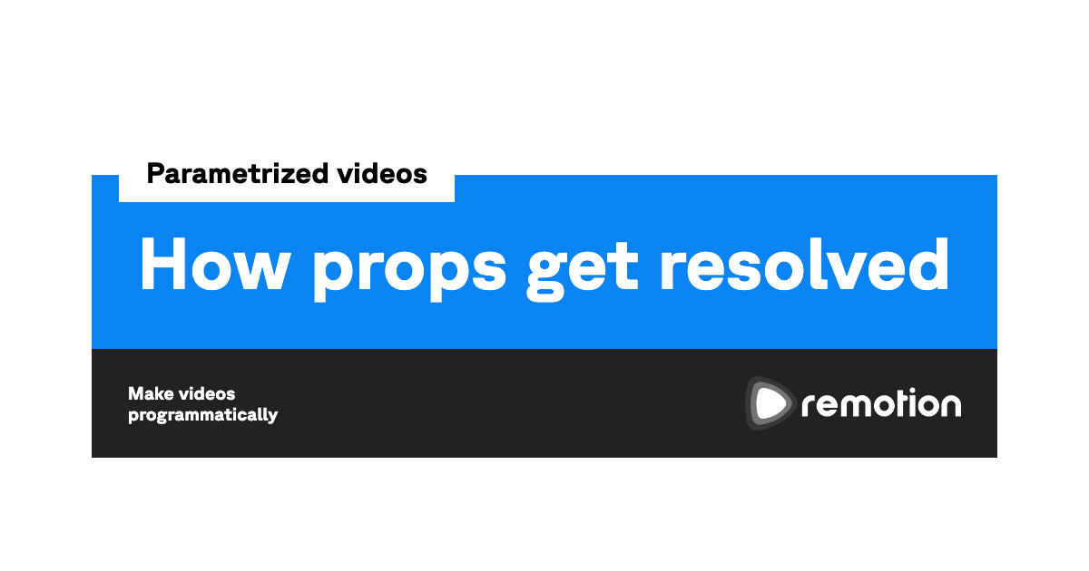 How props get resolved | Remotion | Make videos programmatically