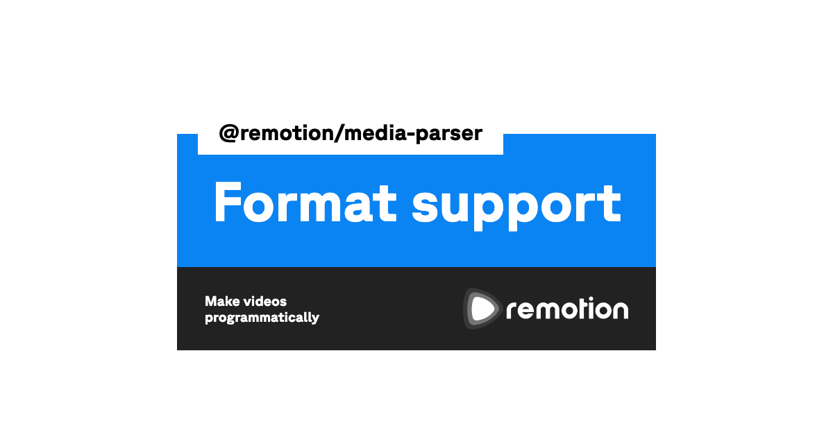 Format support | Remotion | Make videos programmatically