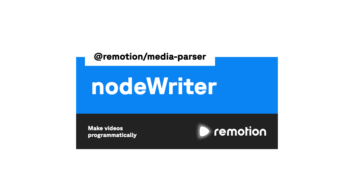 nodeWriter | Remotion | Make videos programmatically