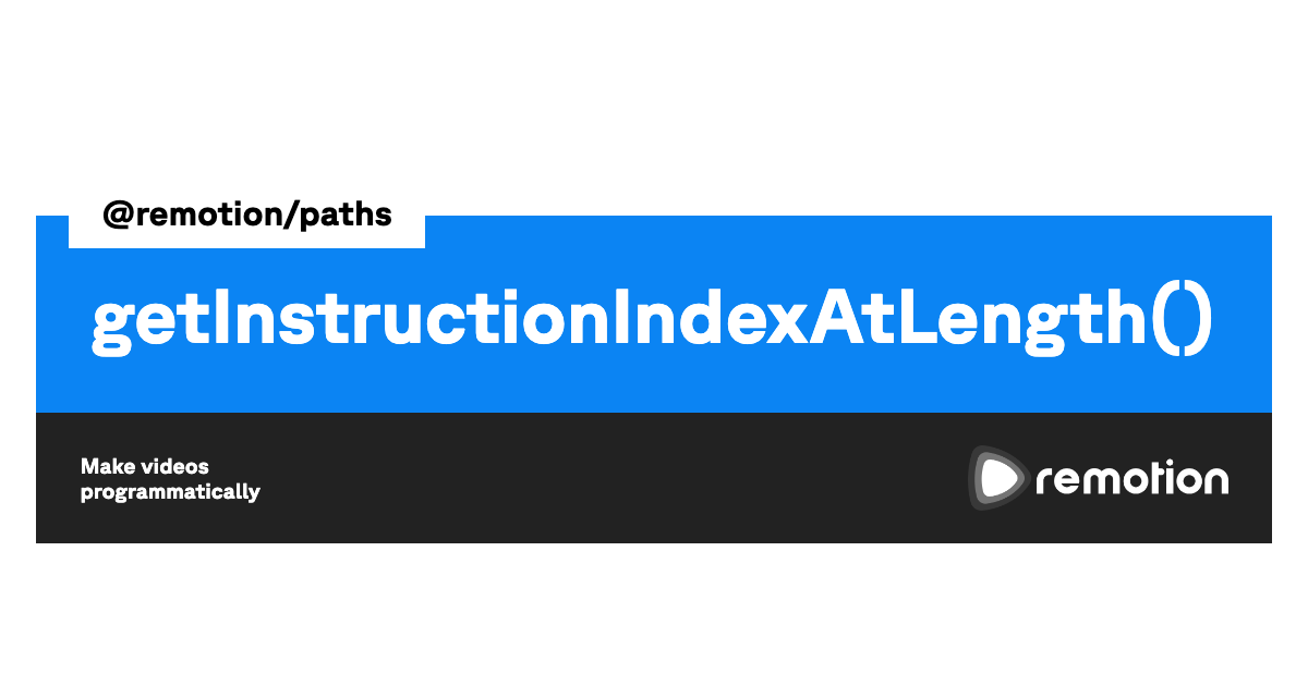 getInstructionIndexAtLength() | Remotion | Make videos programmatically