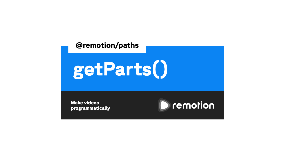 getParts() | Remotion | Make videos programmatically