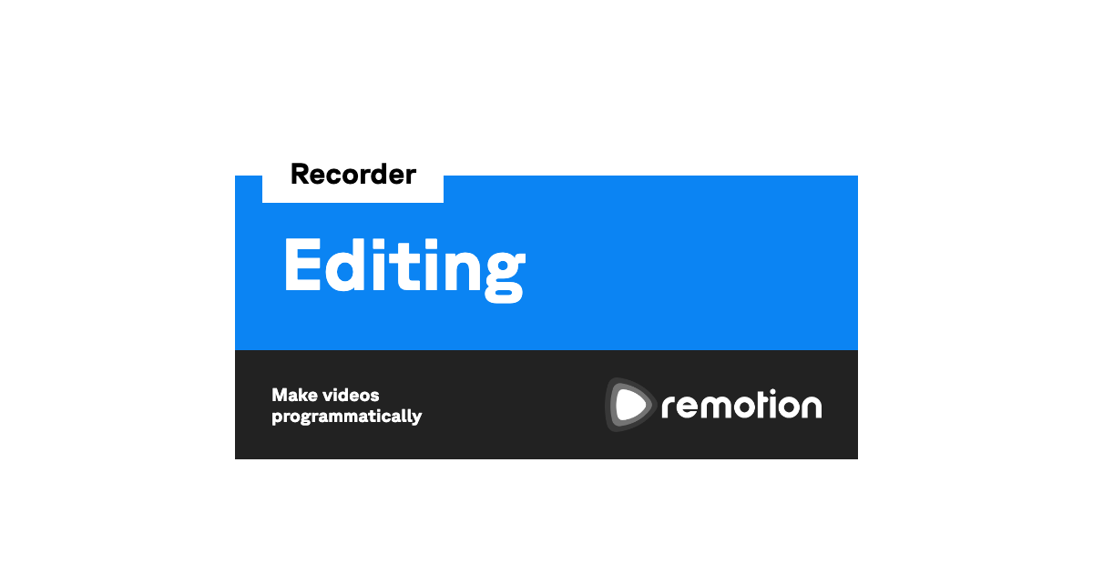 Start editing | Remotion | Make videos programmatically