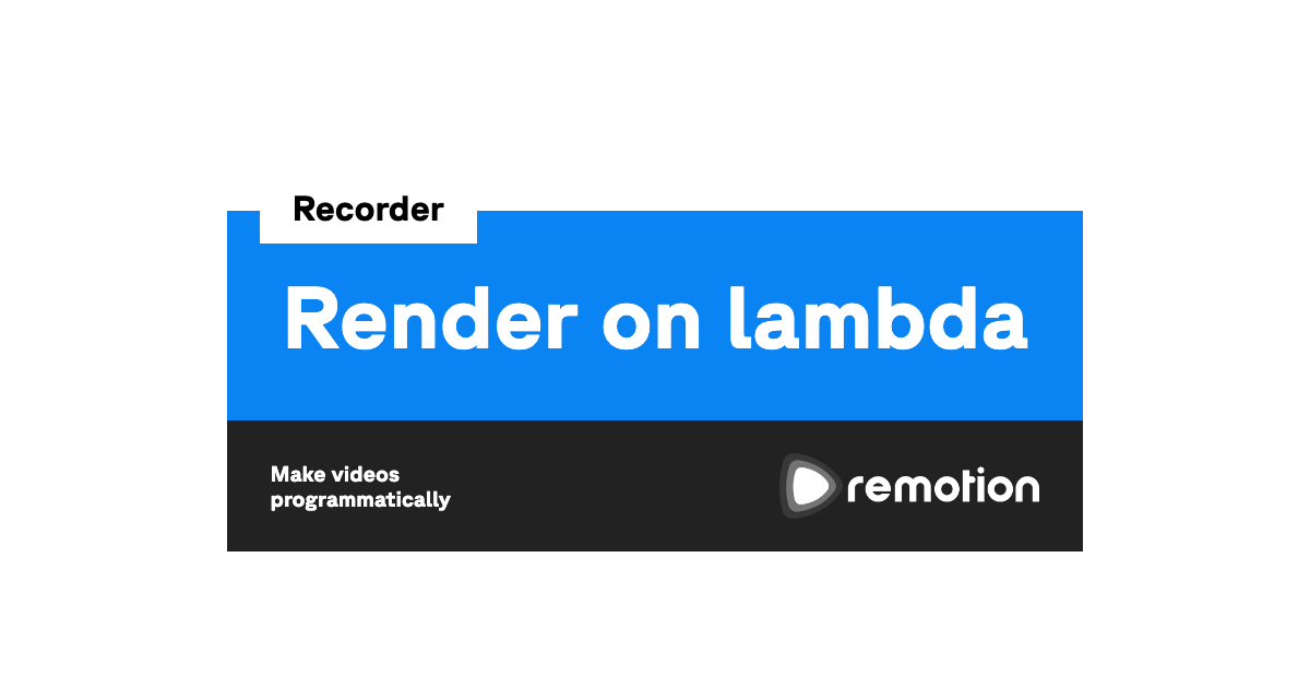 Render On Lambda Remotion Make Videos Programmatically 8181