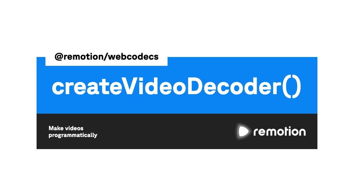 createVideoDecoder() | Remotion | Make videos programmatically