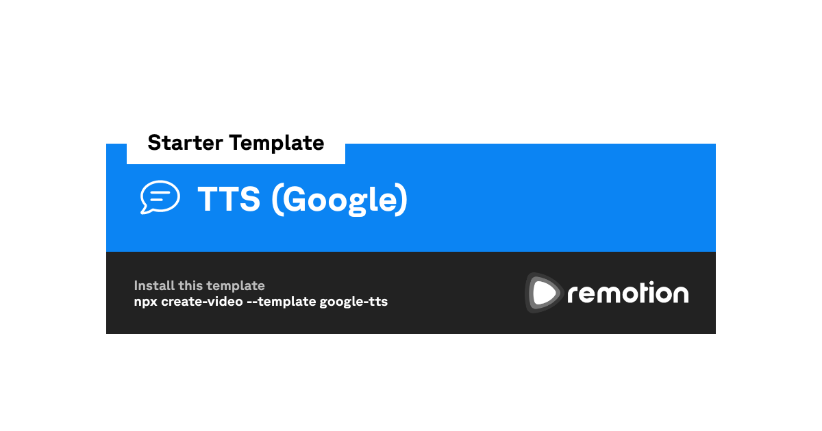 TTS (Google) | Remotion Template