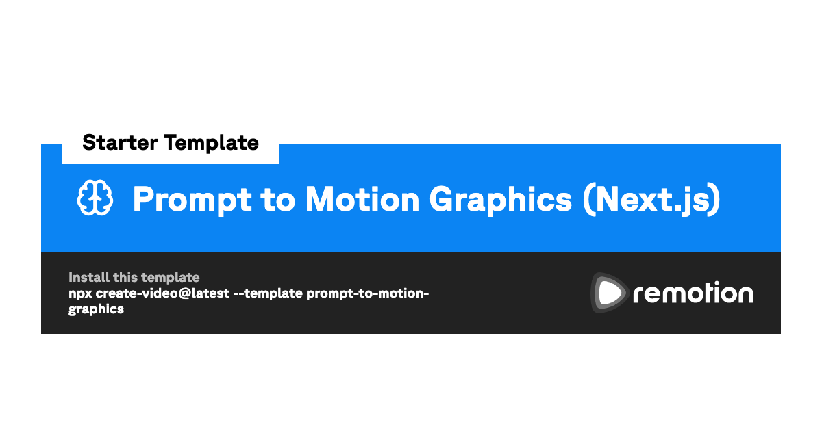 Prompt to Motion Graphics SaaS Starter Kit | Remotion Template