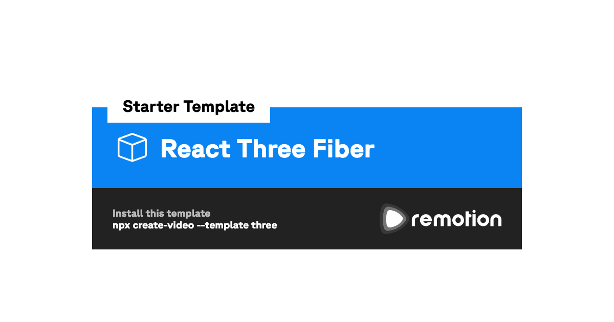 React Three Fiber | Remotion Template