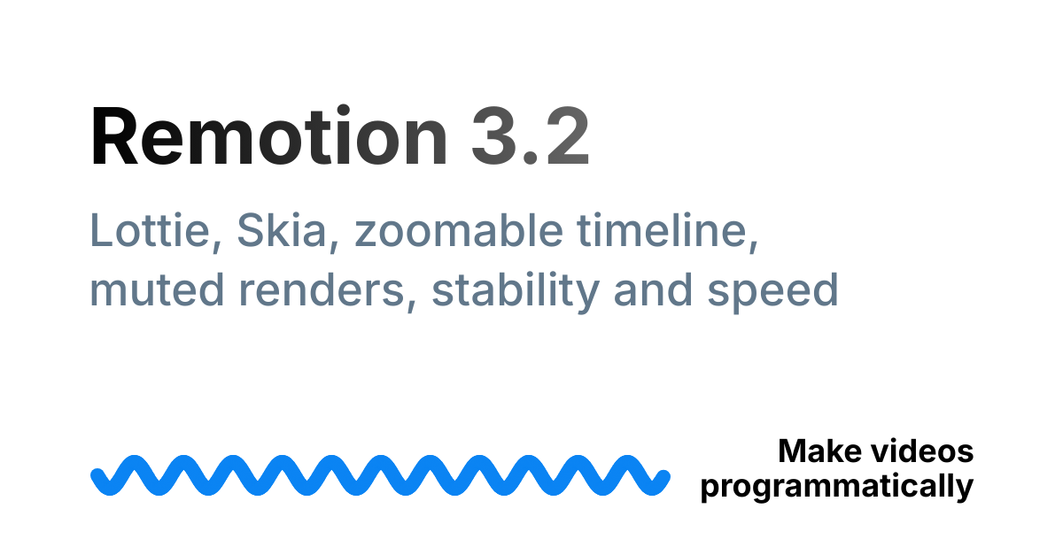 Remotion 3.3 | Remotion | Make videos programmatically